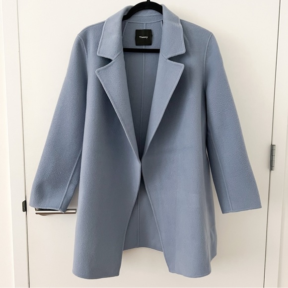 Theory | Jackets & Coats | Theory Clairene Light Blue Jacket In Double ...